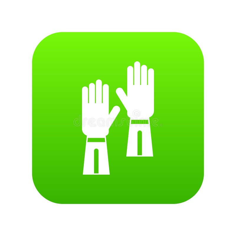 Gloves icon digital green stock vector. Illustration of apiarist ...