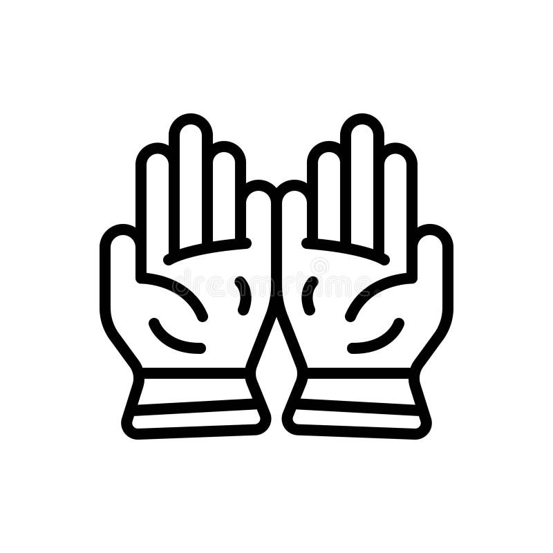 Black Line Icon for Gloves, Gauntlet and Pair Stock Illustration ...