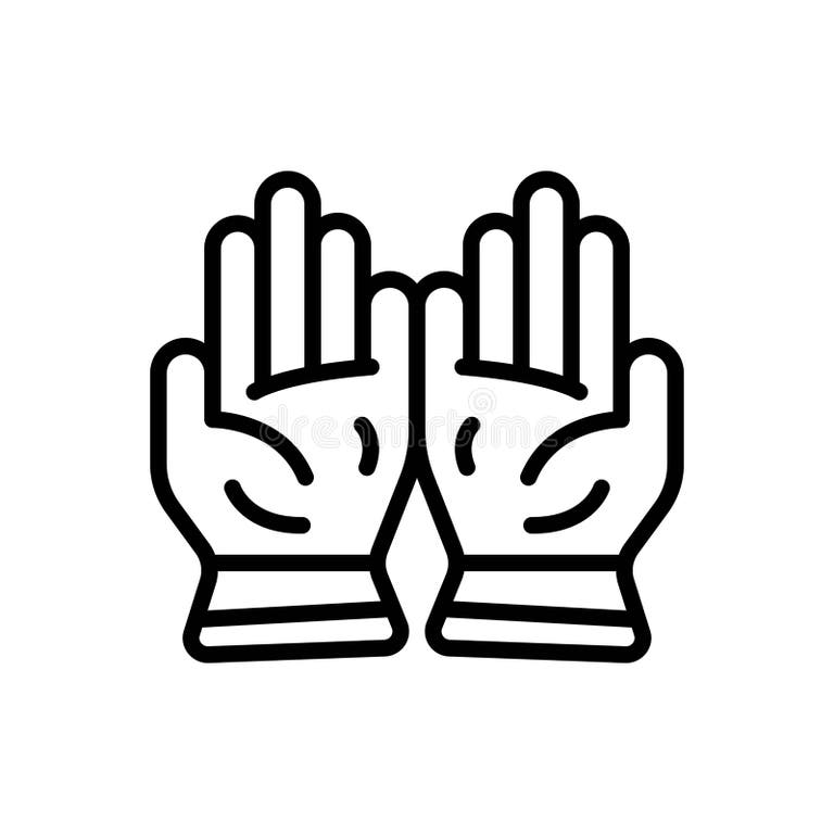 Black Line Icon for Gloves, Gauntlet and Pair Stock Illustration ...
