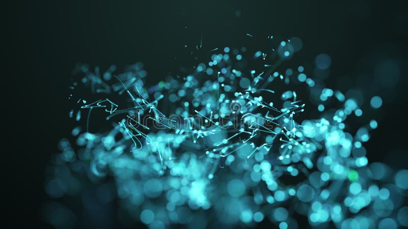 Glow Blue Digital Particles Wave Motion for Science Stock Footage ...