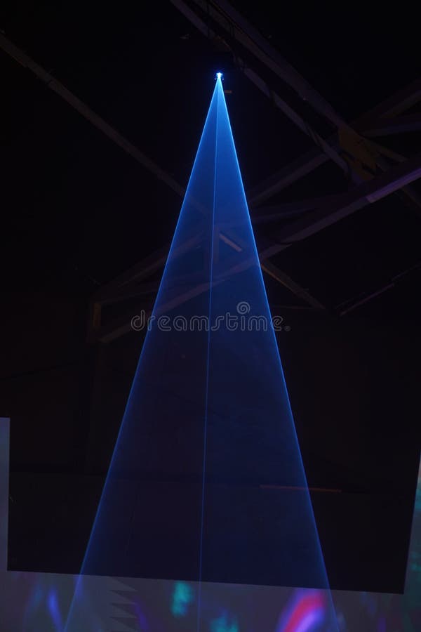 The Glow of Blue Light from a Laser Lighting Device Mounted on the ...