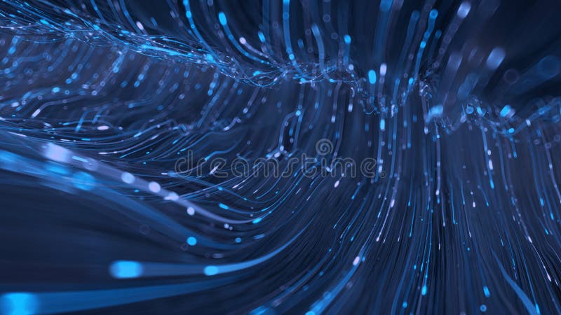 Glow Blue Light Trails 3D Render Illustration Stock Illustration ...