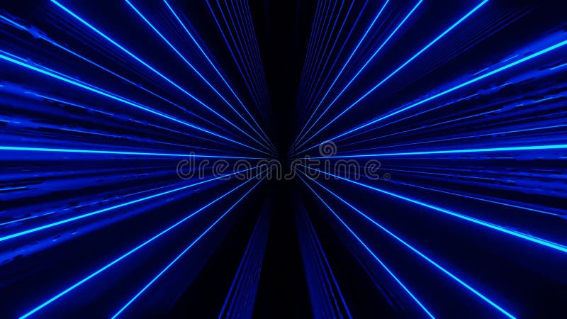 Glow Blue Lines. 4k Seamless Looped Animation. Fly through Mirror ...