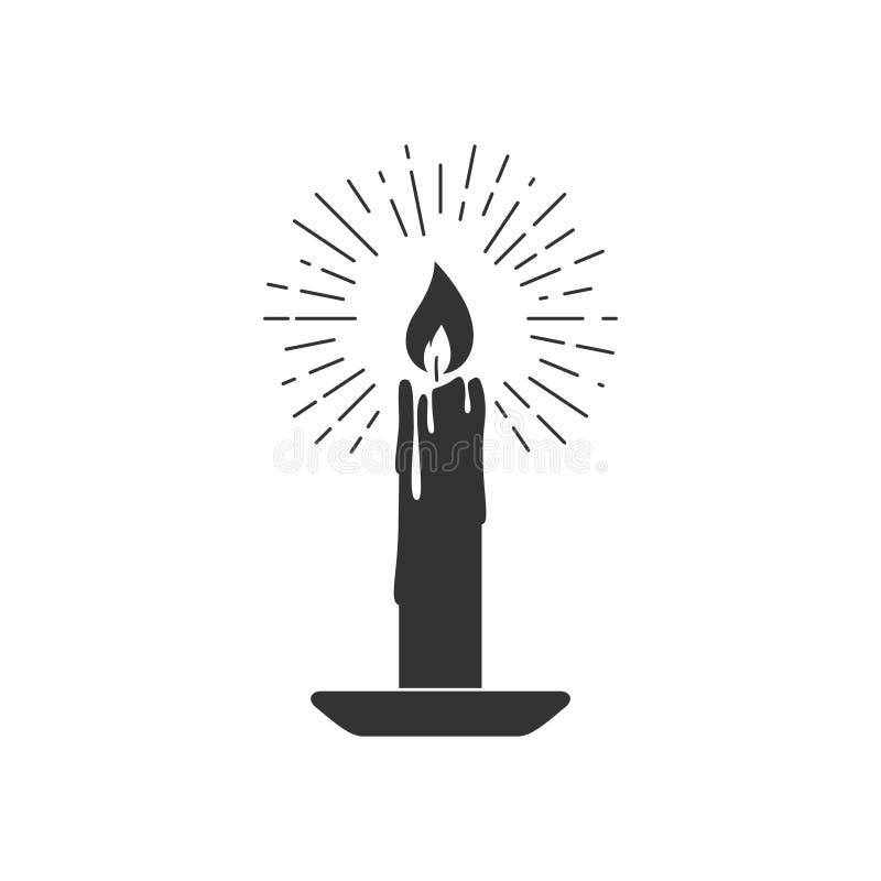 Glow of a Burning Candle Graphic Icon Stock Vector - Illustration of ...