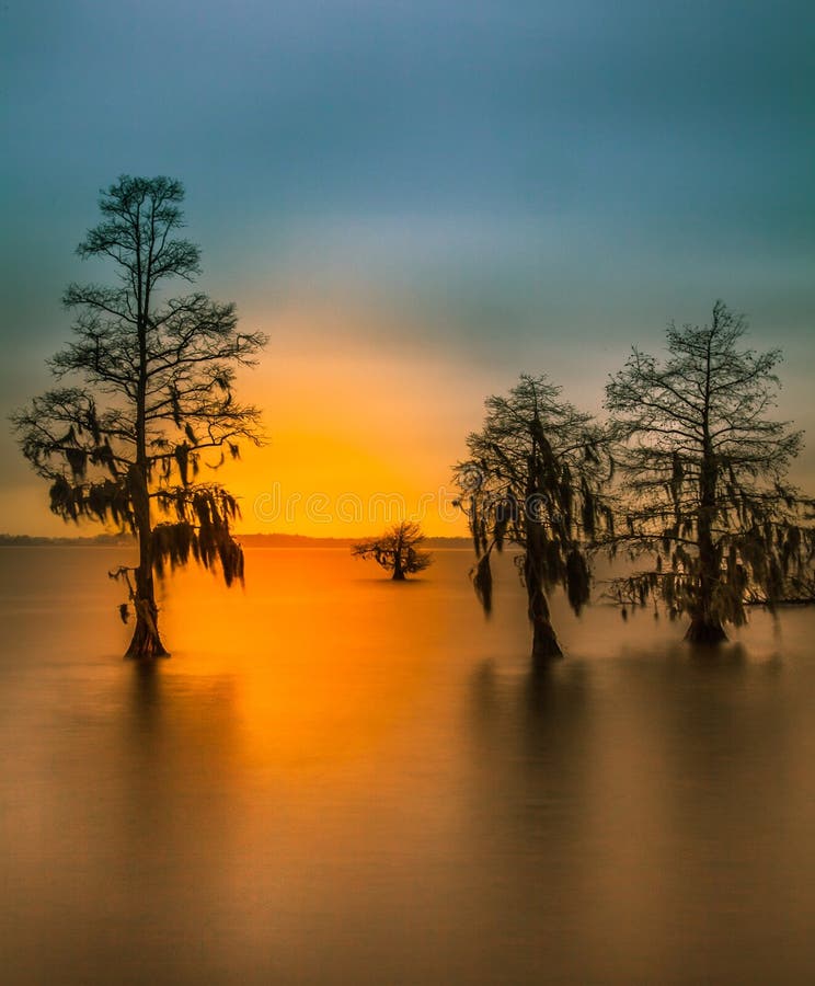 After Glow the Chowan River Stock Photo - Image of landscape, water ...