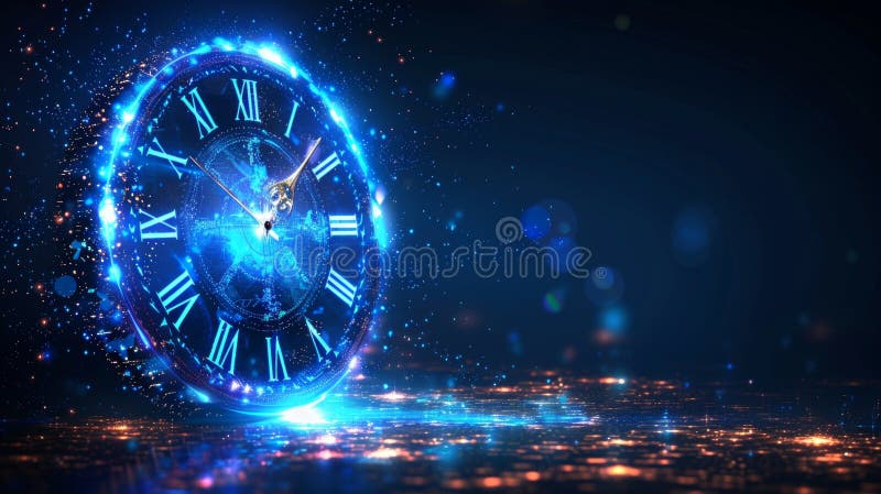 The Glow of a Clock Silhouette As a Symbol of the Passage of Time ...