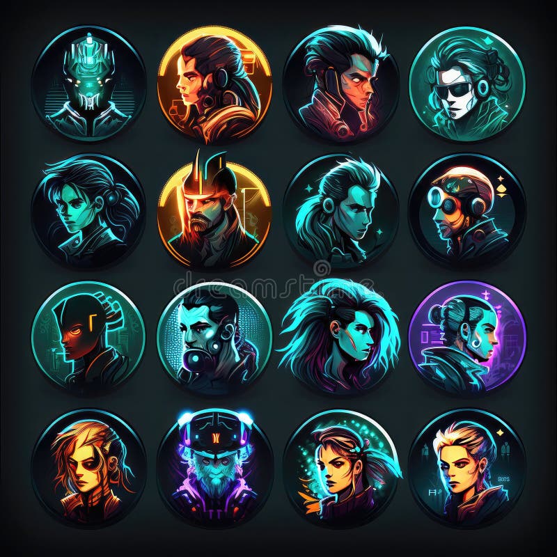 Neon Cyberpunk Character Avatar Ai Generated Stock Photo - Image of ...