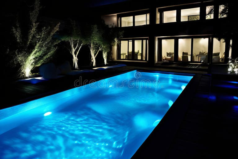 Glow in the Dark Pool a Pool with Glow in the Dark Features Prov Stock ...