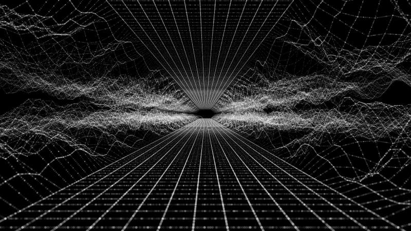 Glow Digital Landscape with Particles. Digital Technology Concept Stock ...