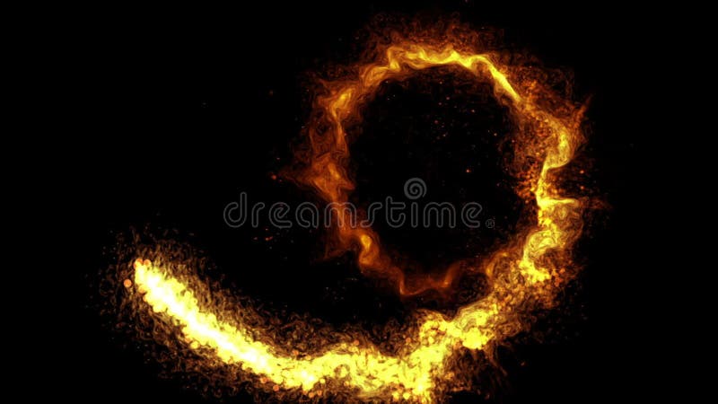 Glow Fire Particle Trail Effect Circle Animation Stock Video - Video of ...
