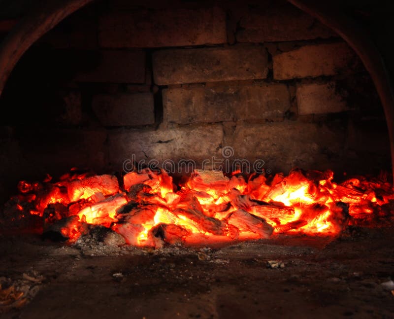 Glow in the fireplace stock photo. Image of burning, flame - 79833346