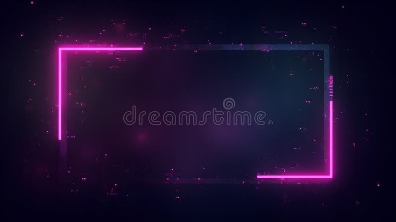 Glow Frame with Techno Particle Background Stock Illustration ...
