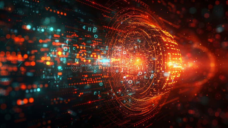 Glow of a Futuristic Screen Background. Generated-AI Stock Illustration ...