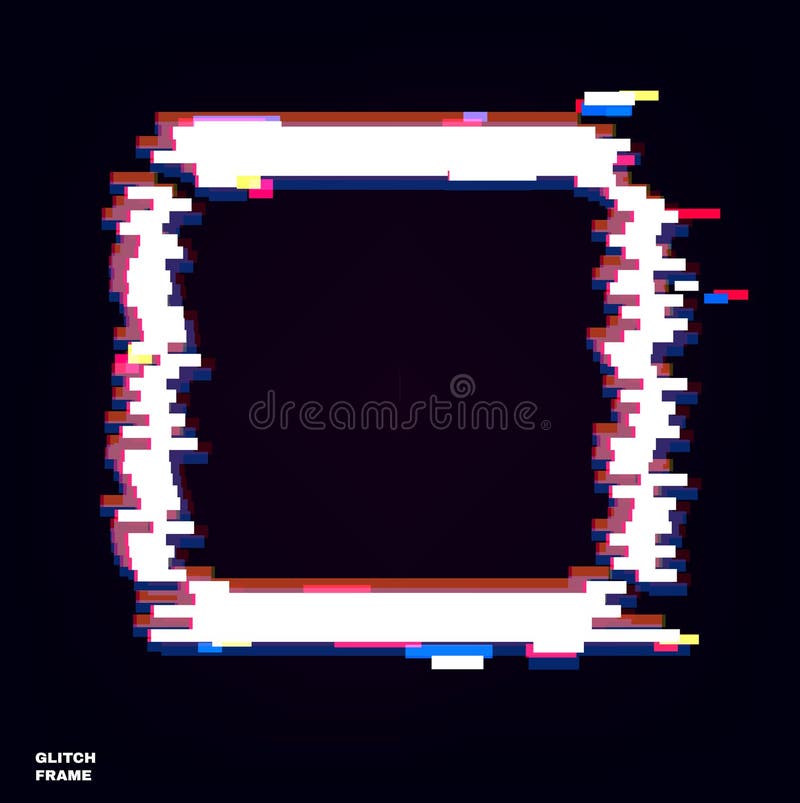Glow Glitch Frame. Distortion Effects for Advertising Stock Vector ...