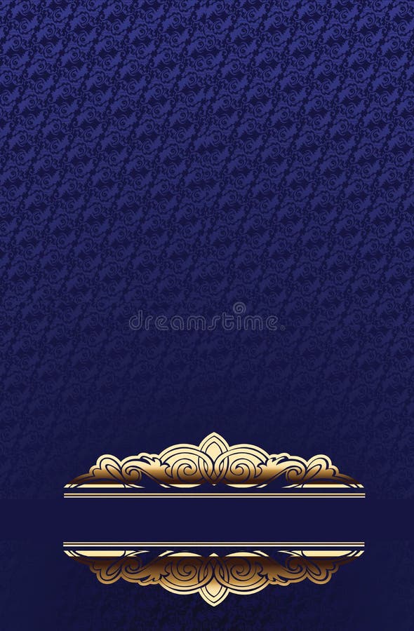 Glow Gold Frame Over Blue Wallpaper Stock Vector - Illustration of ...