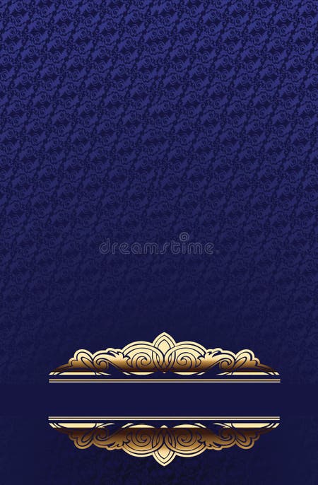 Glow Gold Frame Over Blue Wallpaper Stock Vector - Illustration of ...