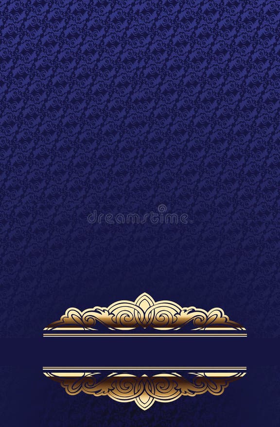 Glow Gold Frame Over Blue Wallpaper Stock Vector - Illustration of ...
