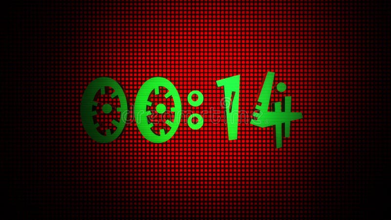 Glow Green 30 To 0 Second Digital Countdown on Red Grid Digital ...