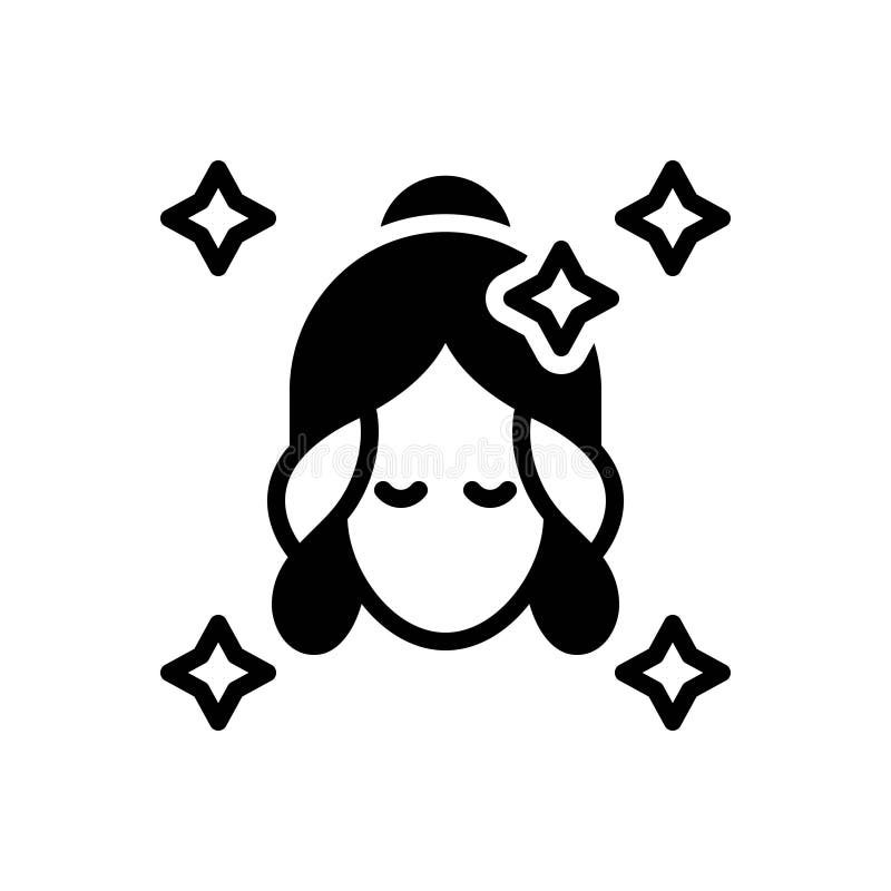 Black Solid Icon for Glow, Shine and Face Stock Vector - Illustration ...