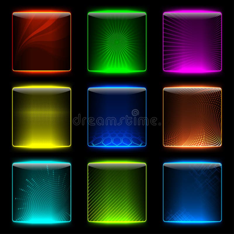 Glow internet buttons. stock vector. Illustration of switch - 24047540