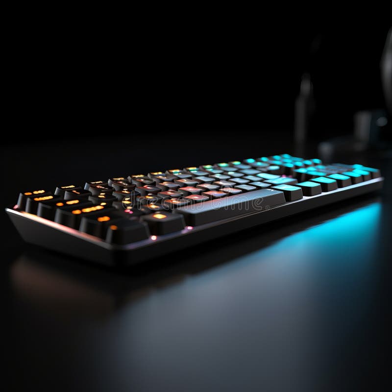 Octane Render Style Gaming Keyboard with Backlighting Off Stock Photo ...