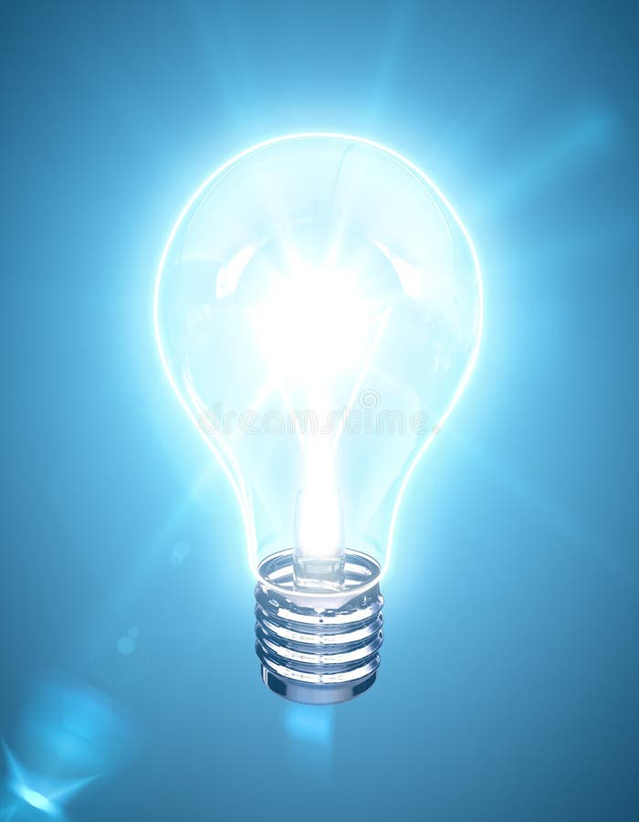 Glow light bulb stock illustration. Illustration of technology - 25299782