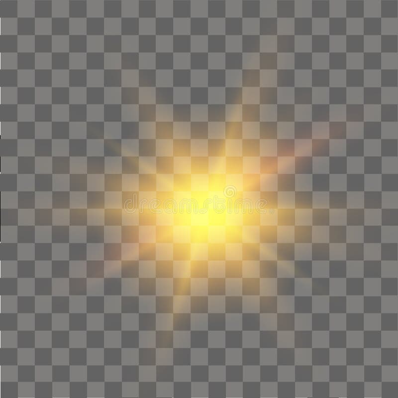 Transparent Light Elements on an Isolated Background. Bright Reflection ...