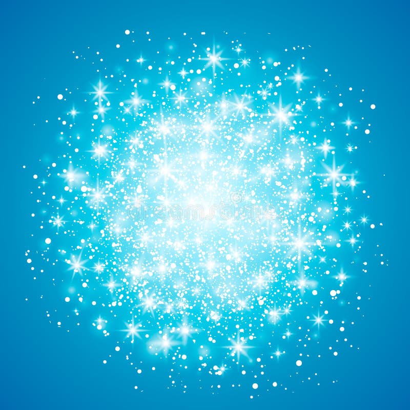 Glow Light Effect on Blue Background. Vector Illustration. Christmas ...
