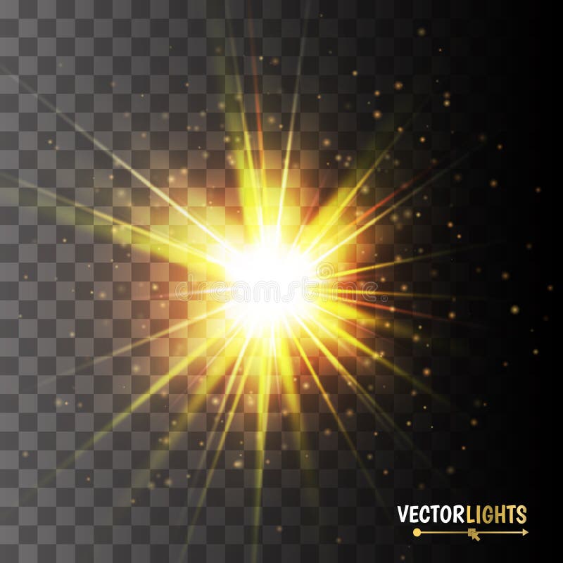 Glow Light Effect. Golden Lights. Vector Illustration Stock Vector ...