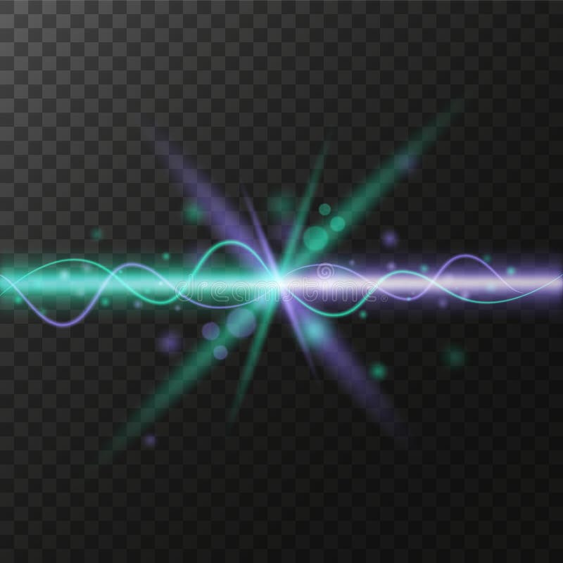 Glow Light Effect. Luminous Element. Glow Effect, Waves and Stars Stock ...