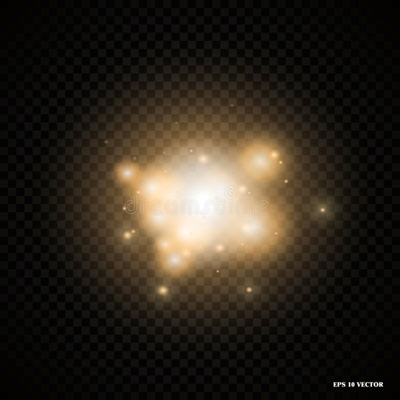 Glow Light Effect with Rays and Shine Particles, Bright Light Effect on ...