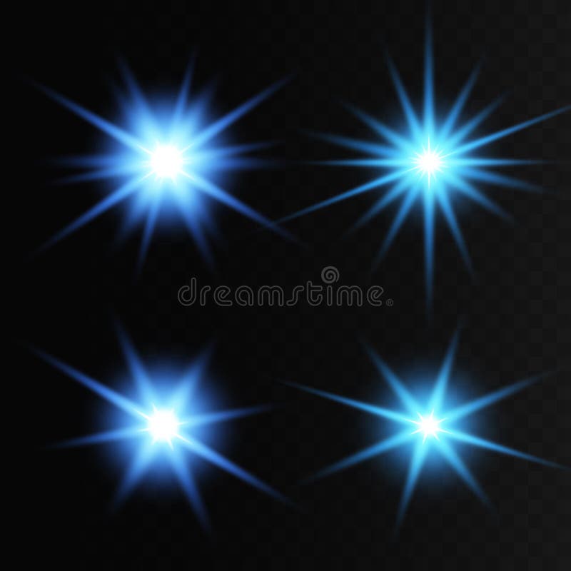 Glow Light Effect with White and Blue Sparks Shining with Special Light ...