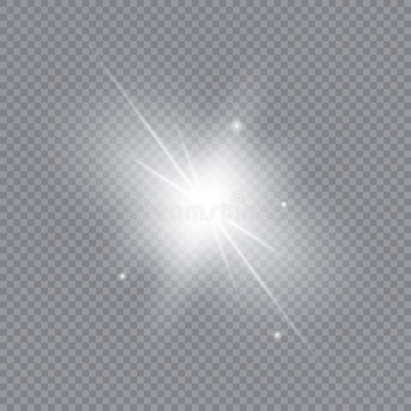 Glow Light Effect. White Glowing Light Burst Explosion with Transparent ...