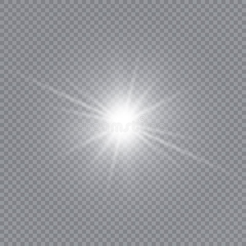 Glow Light Effect. White Glowing Light Burst Explosion with Transparent ...