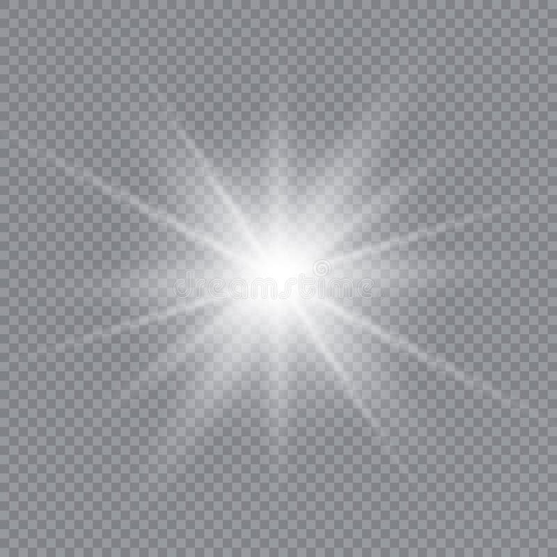 Glow Light Effect. White Glowing Light Burst Explosion with Transparent ...