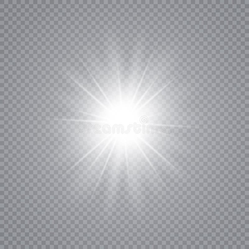 Glow Light Effect. White Glowing Light Burst Explosion with Transparent ...