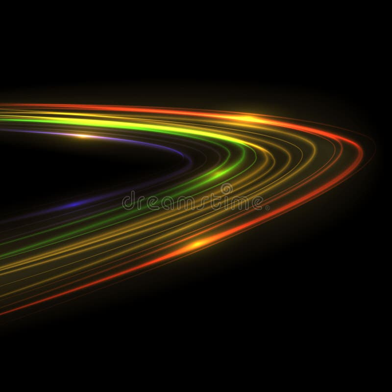Glow Light Trail Effect. Glowing Flash Trace Isolated Stock Vector ...