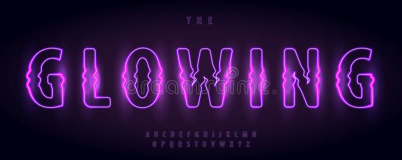 Neon Font Logo Alphabet Vector Light Stock Illustrations – 6,213 Neon ...