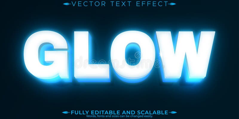 Glow Neon Light Text Effect, Editable Retro and Glowing Text Style ...