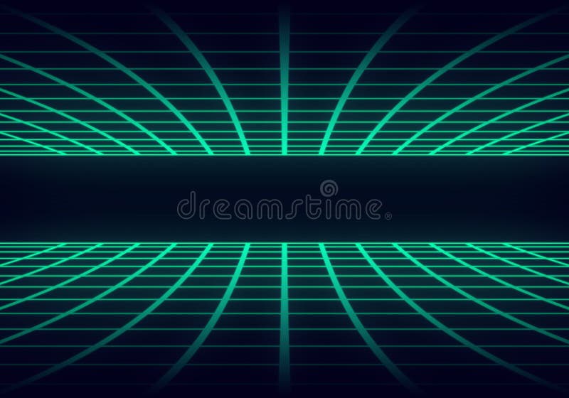 Glow Perspective Curve Lines on Dark Background Stock Illustration ...