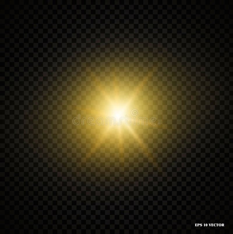 Glow Realestic Light Effect with Rays and Shine Particles, Bright Light ...