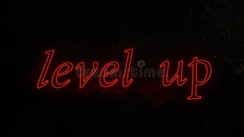 Glow Red Level Up for Game Design 3d Style Stock Illustration ...