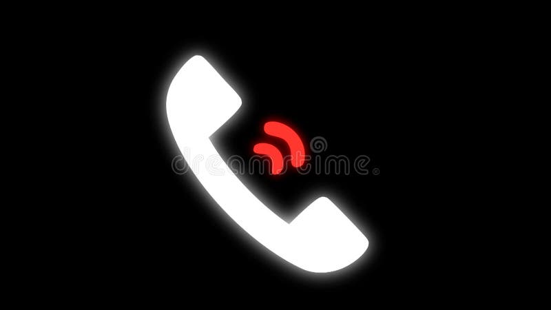Glow Ringing Phone Icon Transparency Animation Stock Video - Video of ...