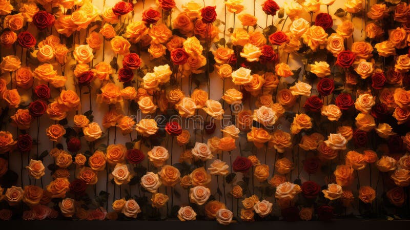 Glow rose flower wall stock illustration. Illustration of colors ...