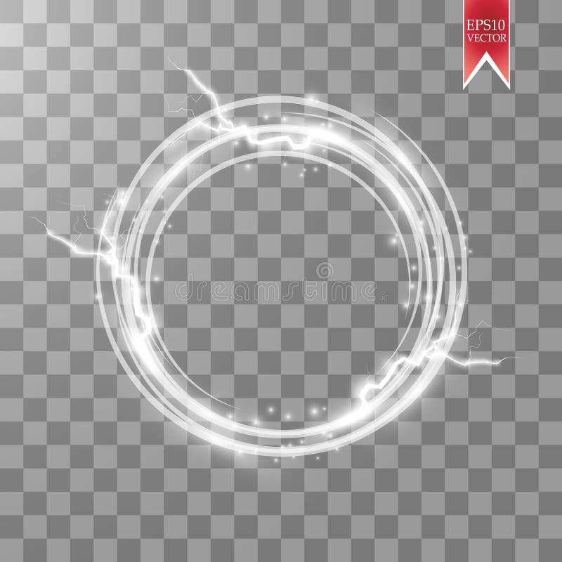 Glow Round Frame with Electricity and Lightning and Many Shine ...