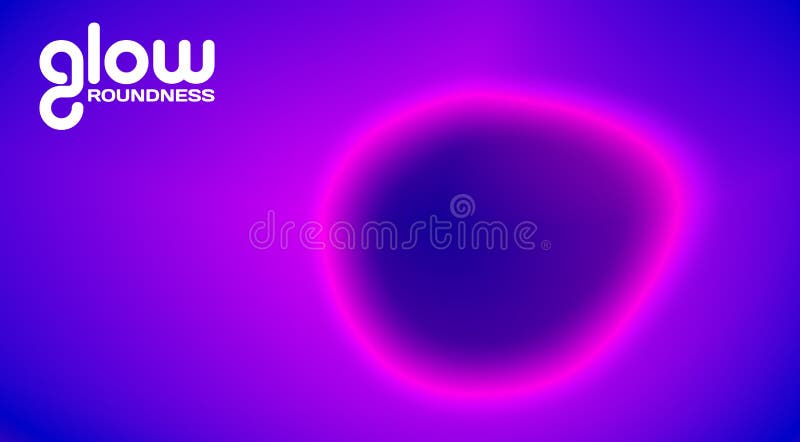 Glow Roundness. Luminous Purple Irregular Circle on Dark Blue ...