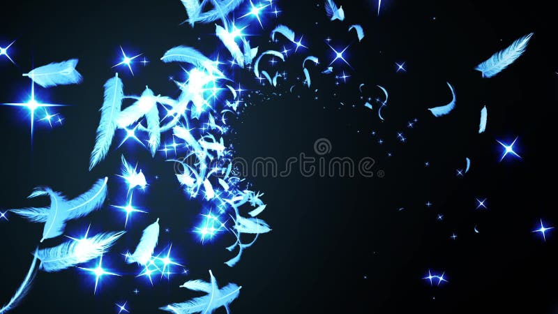 Glow Shiny Feather Particle Loop Animation Stock Footage - Video of ...