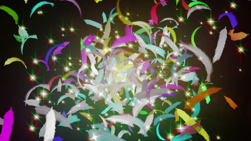Glow Shiny Feather Particle Loop Animation Stock Footage - Video of ...