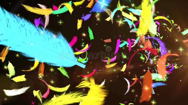 Glow Shiny Feather Particle Loop Animation Stock Footage - Video of ...