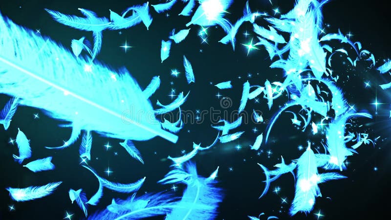 Glow Shiny Feather Particle Loop Animation Stock Footage - Video of ...